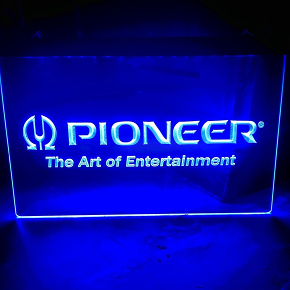 Other | Pioneer Led Neon Blue Light Sign 8x12 | Poshmark